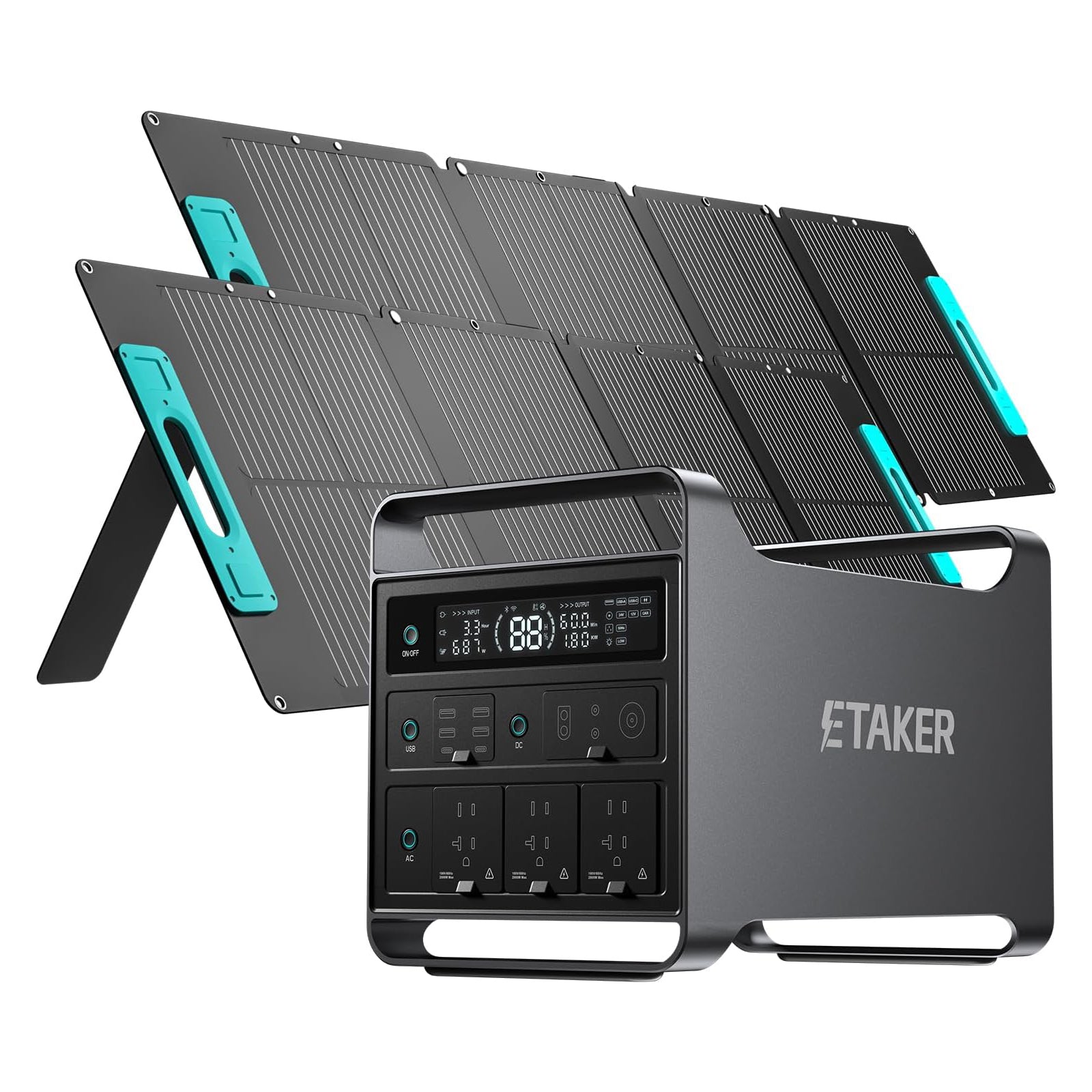 Portable Power Station M2000 with 2x200W Solar Panel 400W– ETAKER