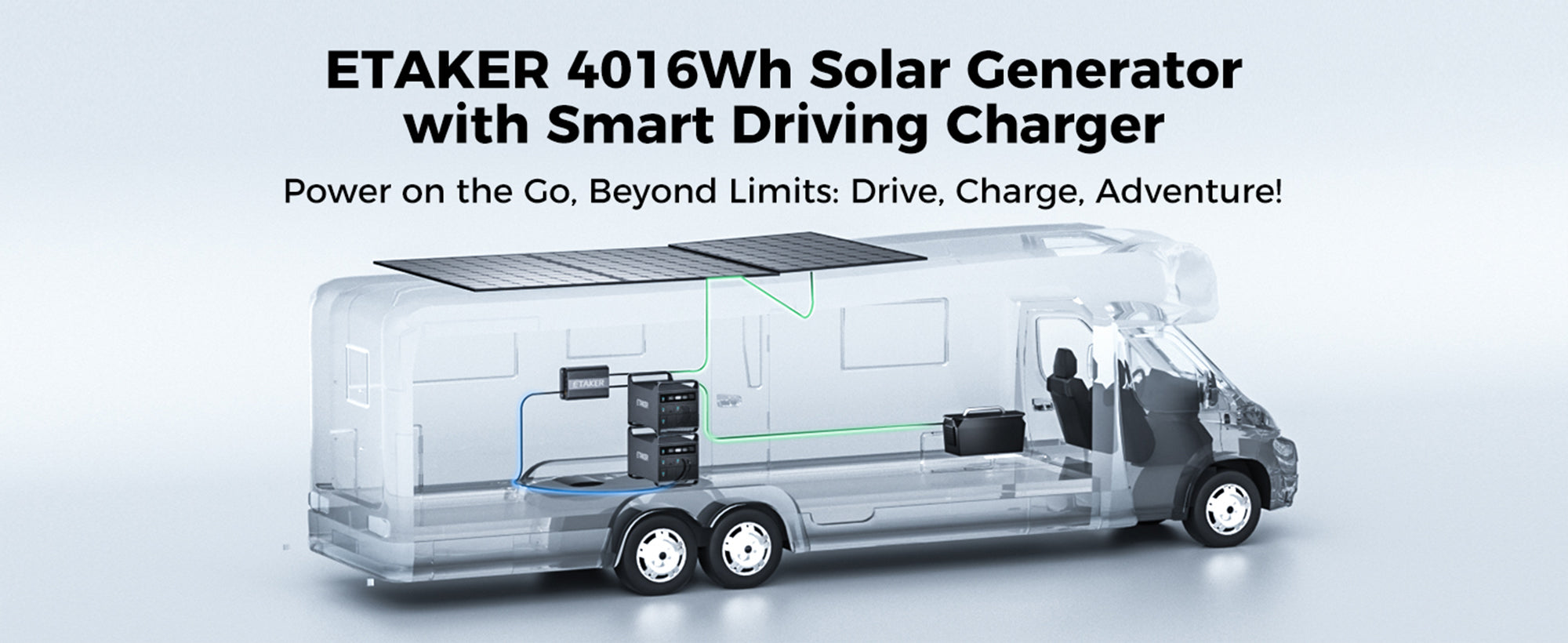 M2000 Portable Power Station with Driving Fast Charger Fleet 1000– ETAKER